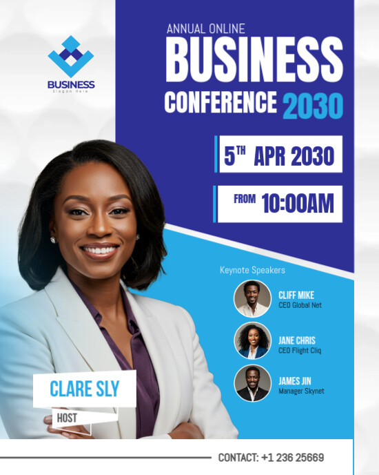 Copy of Professional Business conference flyer | PosterMyWall