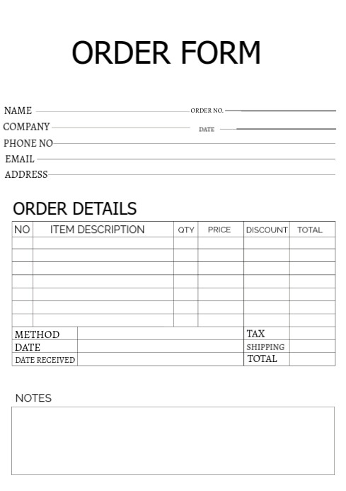 Copy of Professional Business Order Form | PosterMyWall