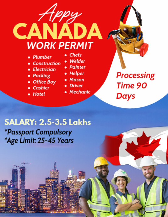 Professional Canada Work Permit Flyer (us Letter) Template | PosterMyWall