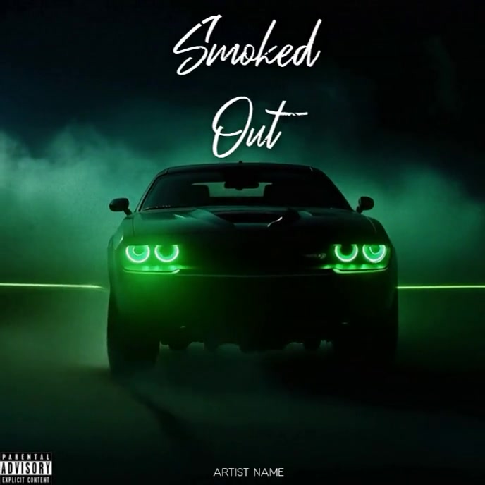 Copy of Professional Car And Smoke Rap Album, Green Smoke Album Cover ...