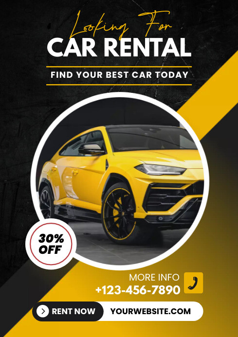 Professional Car Rental A4 Template | PosterMyWall