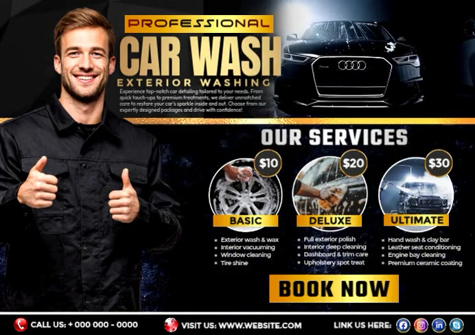 Professional Car Wash, Affordable Prices Template | PosterMyWall
