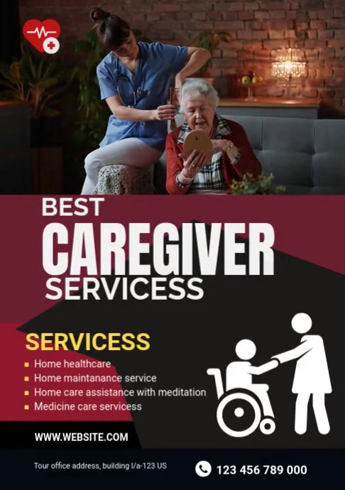Professional Caregiver Service Flyer A2 Template | PosterMyWall