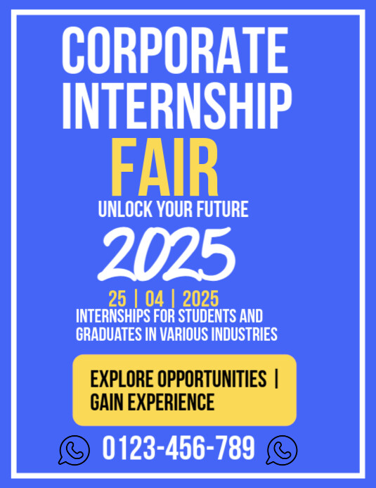 Professional Carporate Internship Fair Flyer (us Letter) Template ...