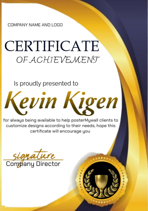 Professional Certificate Of Achievement A4 Template | PosterMyWall