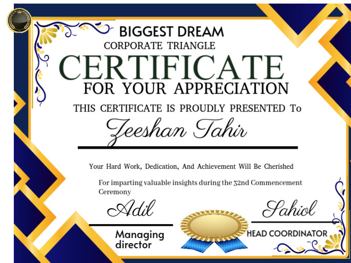 Plantilla de Professional Certificate Of Appreciation Presentation ...