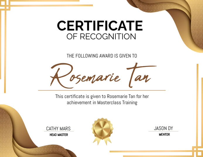 Professional Certificate Of Recognition Flyer Template | PosterMyWall