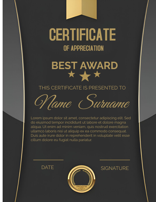 Professional Certification Of Appreciation Fl Template | PosterMyWall