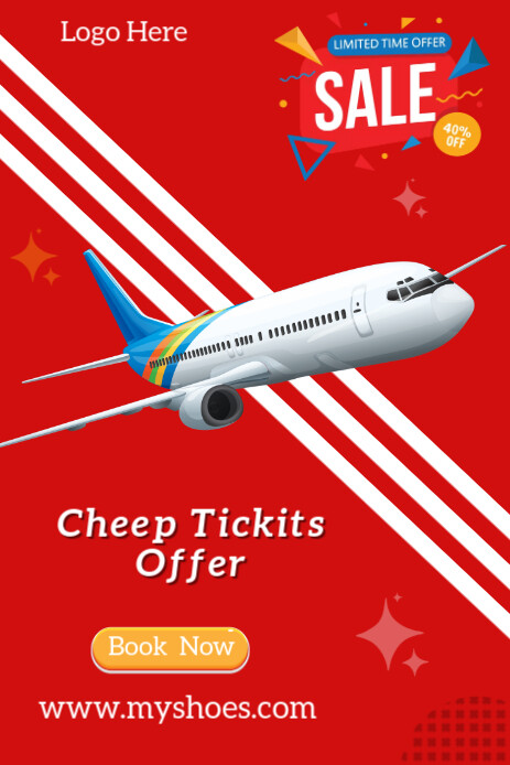 Copy of Professional Cheep Tickets Booking Pinterest Graphic | PosterMyWall