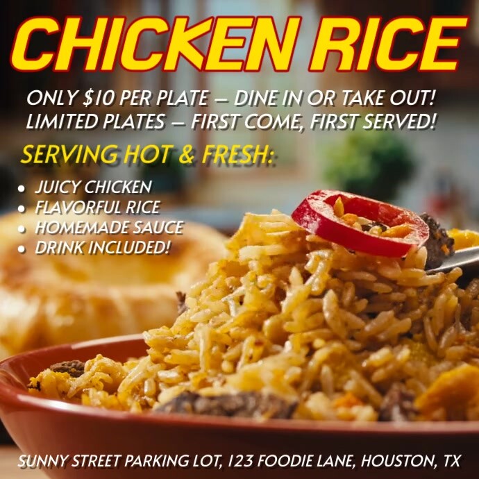 Professional Chicken Rice Instagram Post Template | PosterMyWall