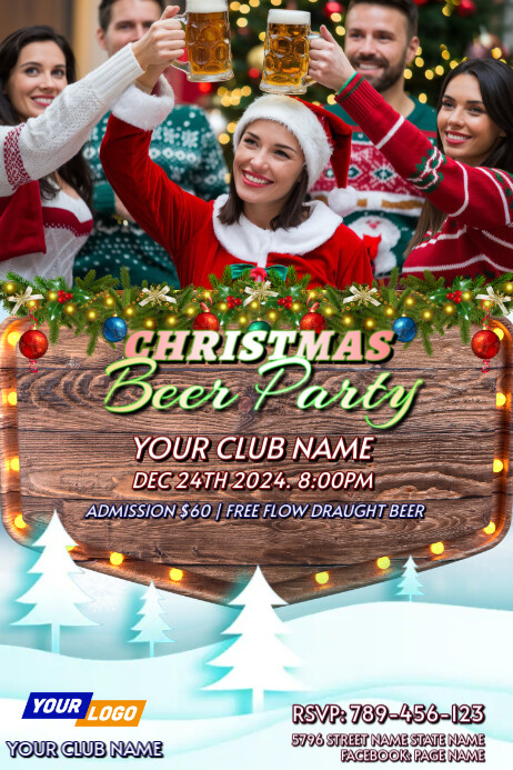 Copy of Professional Christmas Beer Party Event Poster | PosterMyWall