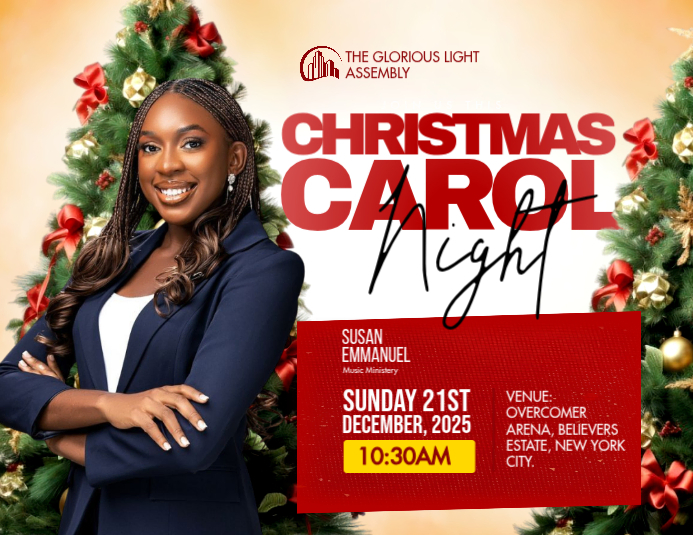 Professional Christmas Carol Flyer, Church Music Night, Festive Choir ...