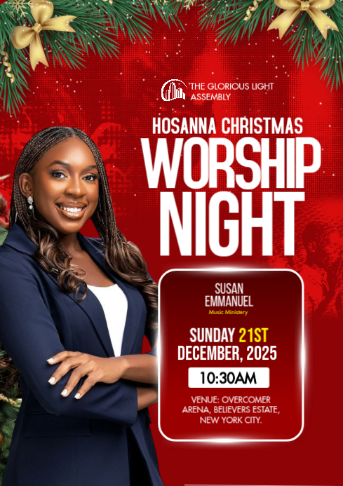 Professional Christmas Carol Flyer, Church Music Night, Festive Choir ...