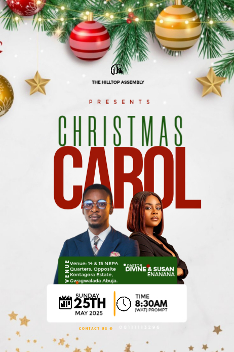 Professional Christmas Carol Poster Template | PosterMyWall