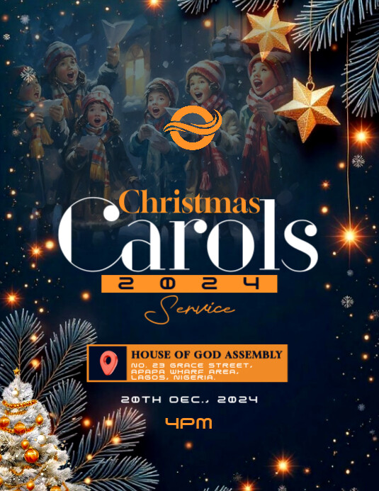 professional Christmas Carol Service Flyer Template | PosterMyWall