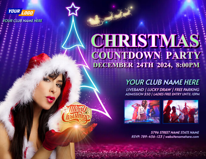 Professional Christmas Countdown Party Flyer Template | PosterMyWall