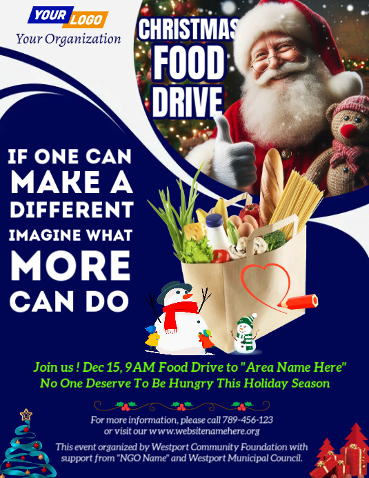 Copy of Professional Christmas Food Drive Flyer | PosterMyWall
