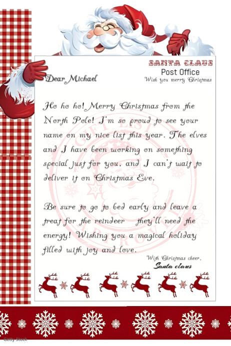 Copy of Professional Christmas Letter From Santa Claus Poster ...