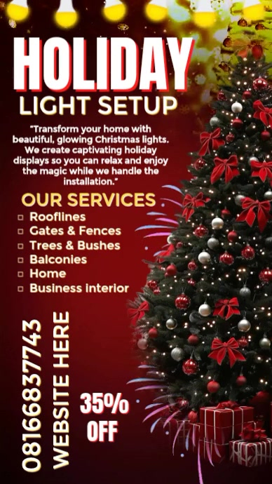 Professional Christmas Lights Installation Service Template | PosterMyWall