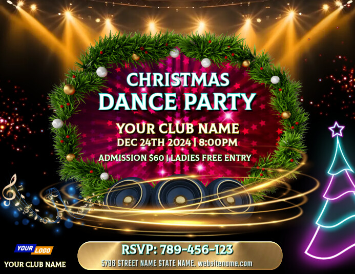 Professional Christmas Party Event Invitation Flyer Template | PosterMyWall