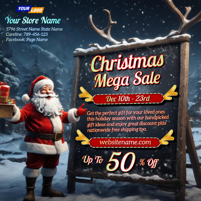 Professional Christmas Sale Event Template | PosterMyWall