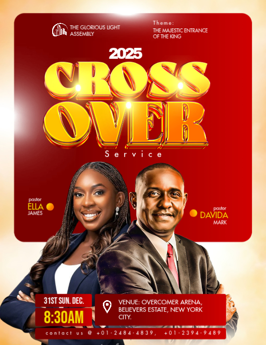 Copy of Professional Church,crossover Night Flyer, Watch Night Church ...