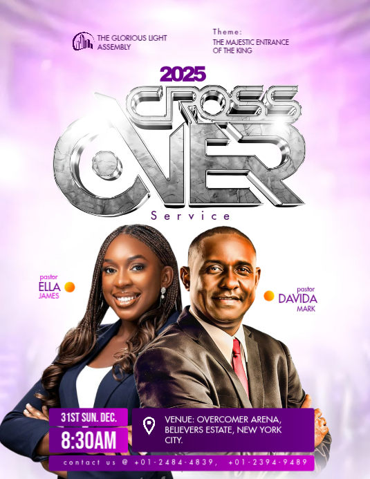 Copy of Professional Church,crossover Night Flyer, Watch Night Church ...
