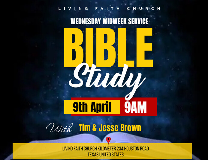 Professional Church Bible Study Flyer Flyer ( Templat | PosterMyWall