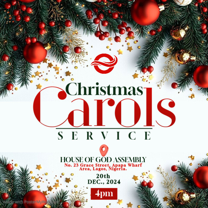 Professional church Christmas carol service flyer Template | PosterMyWall