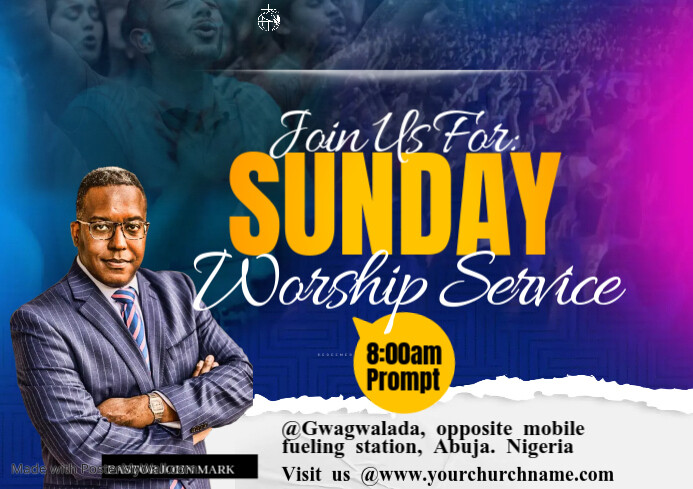 Professional Church Design Flyer A4 Template | PosterMyWall