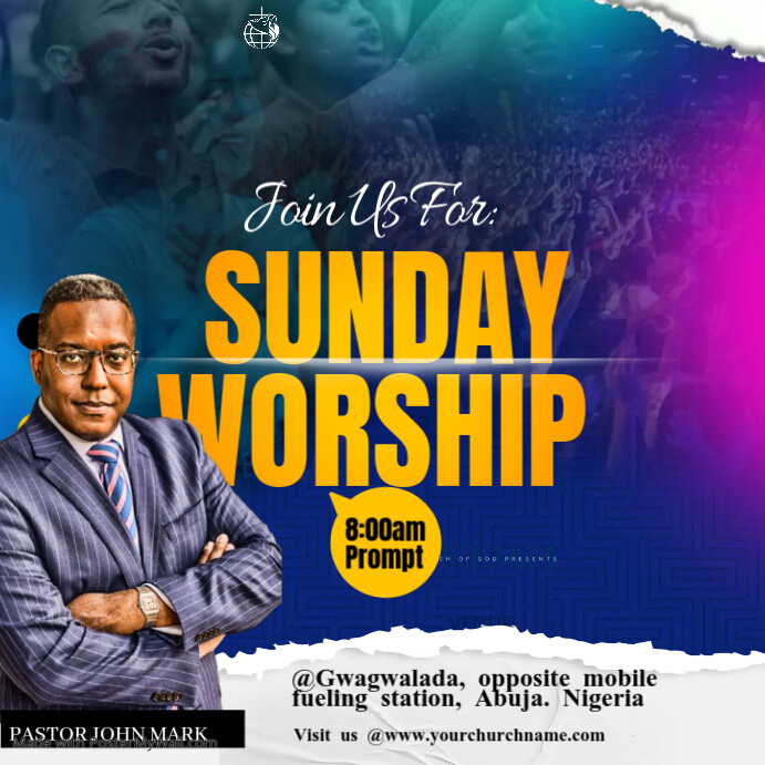 Professional Church Design Flyer Instagram Post Template | PosterMyWall