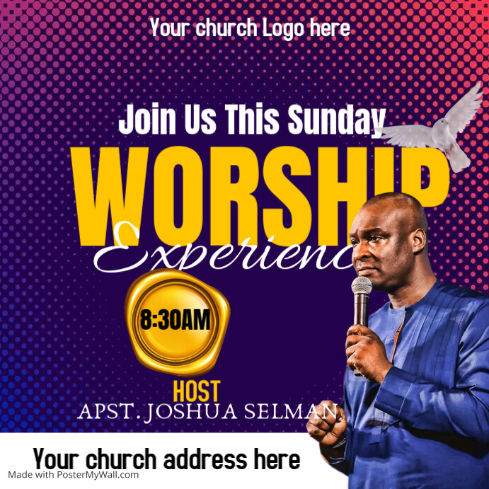 Professional Church Design Flyer Instagram Post Template | PosterMyWall