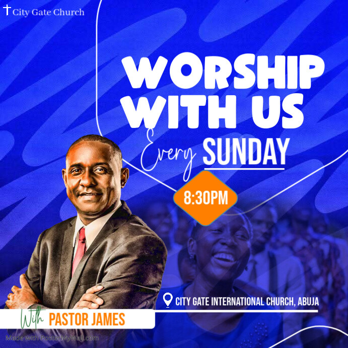 Professional Church Design Flyer Square (1:1) Template | PosterMyWall