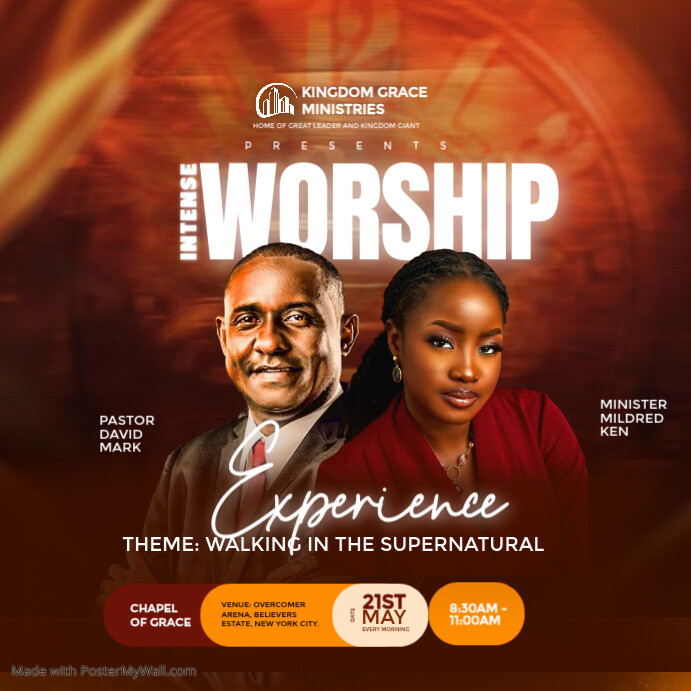 Professional Church Design Flyer Square (1:1) Template | PosterMyWall