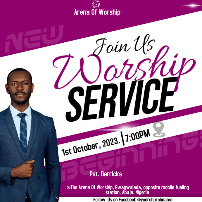Professional Church Design Flyer Square (1:1 Template | PosterMyWall