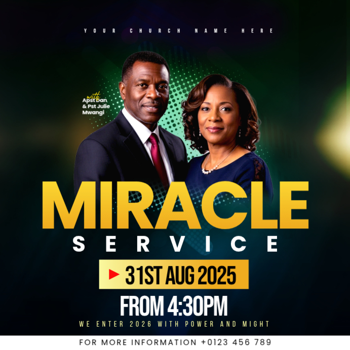 Professional Church Miracle Service Instagram Post Template | PosterMyWall