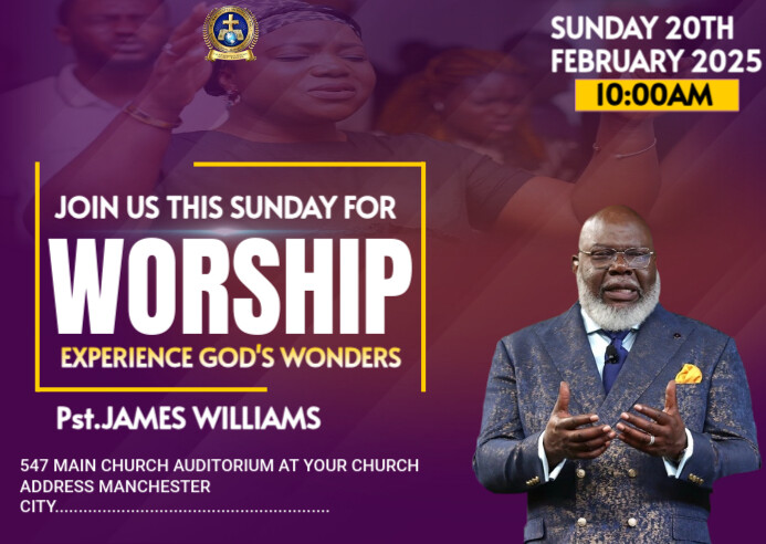 Professional Church Postcard Template | PosterMyWall