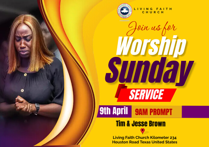 Professional Church Sunday Flyer A5 Template | PosterMyWall