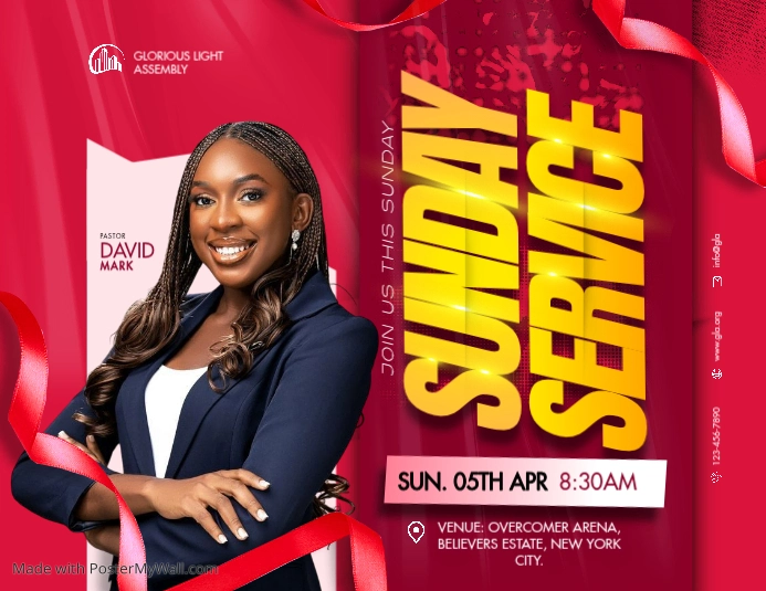 Professional Church Thanksgiving Flyer, Praise And Worship Event ...