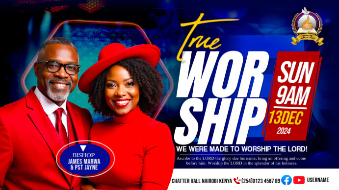 Professional Church worship Digital Display (16:9) Template | PosterMyWall