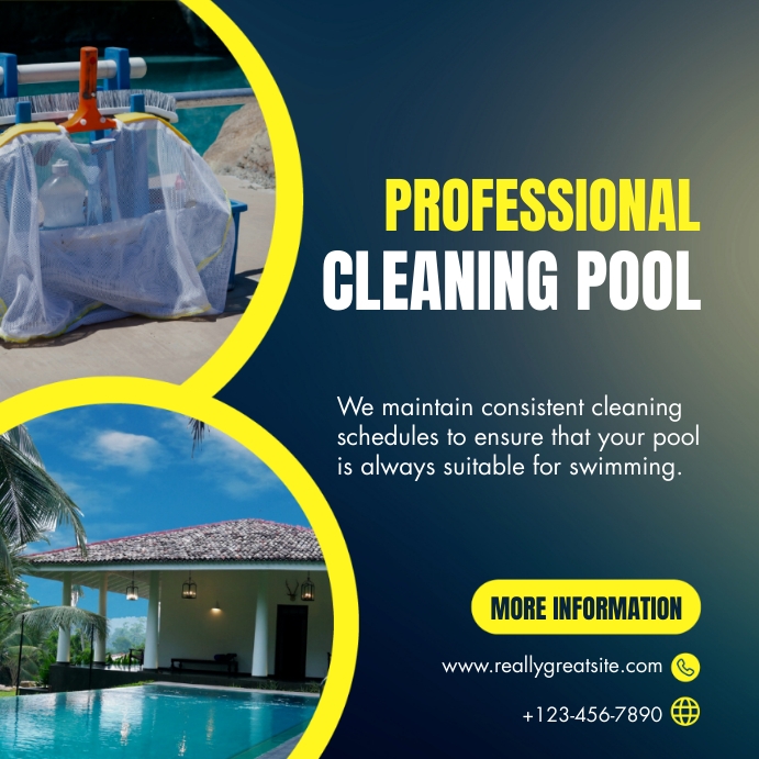 Copy of PROFESSIONAL CLEANING POOL SERVICES | PosterMyWall