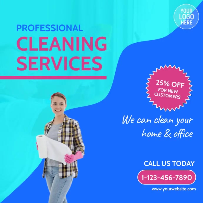 Professional Cleaning Services Video Ad Template | PosterMyWall