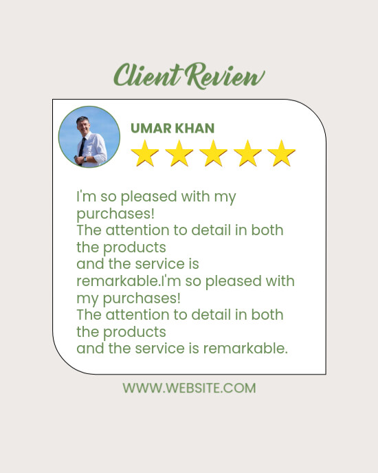 Professional Client Review Instagram Portrait Template | PosterMyWall