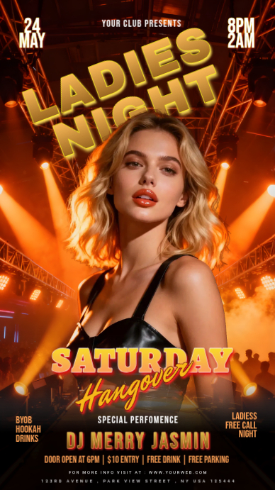 Professional Club Party Event Flyer Instagram Story Template | PosterMyWall