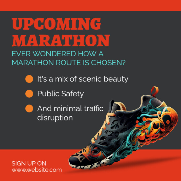 Professional Colourful Marathon Instagram Pos Template | PosterMyWall