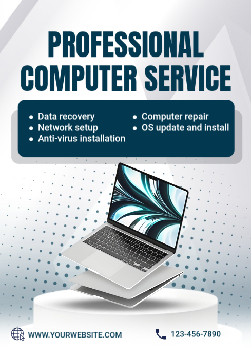 Professional Computer Service Poster Template | PosterMyWall