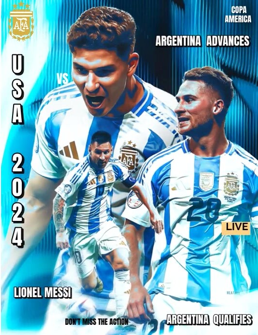 Professional Copa America 2024 Argentina Flye Template | PosterMyWall