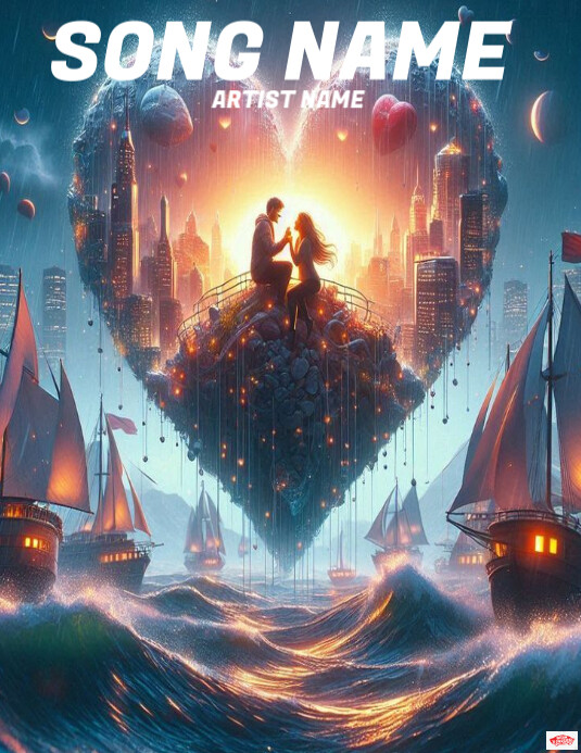 Professional Couple Love Song Album Cover Flyer (us Letter) Template ...