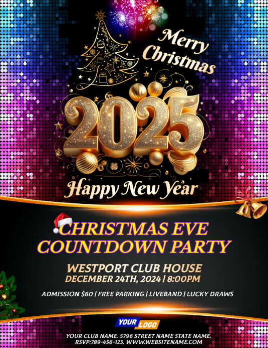 Modèle Professional Creative Christmas Eve Countdown Party Flyer ...