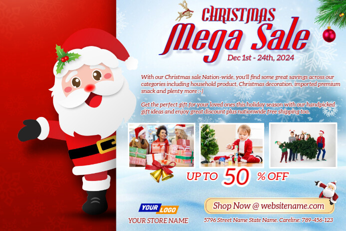 Copy of Professional Creative Christmas Sale Event Flyer Poster ...
